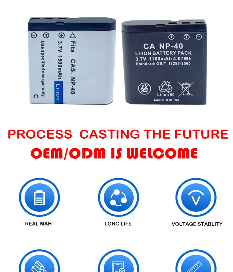 3.7V Shenzhen Battery AA Rechargeable Li Ion Battery NP-40