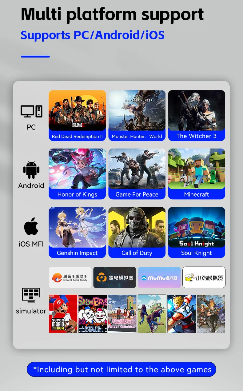 RALAN Z04 Hall Rocker Joystick Wireless BT5.3 Gamepad PC Android IOS ...