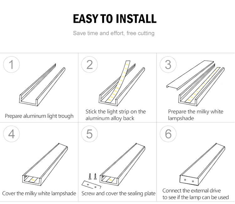 Aluminium Profile LED Strip Lights - 50000 Hours Lifespan
