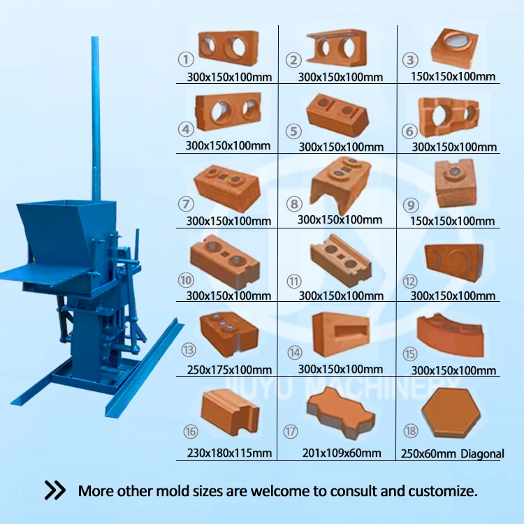 Manual No Power Hand Brick Press JYM2-40 - Easy to Operate