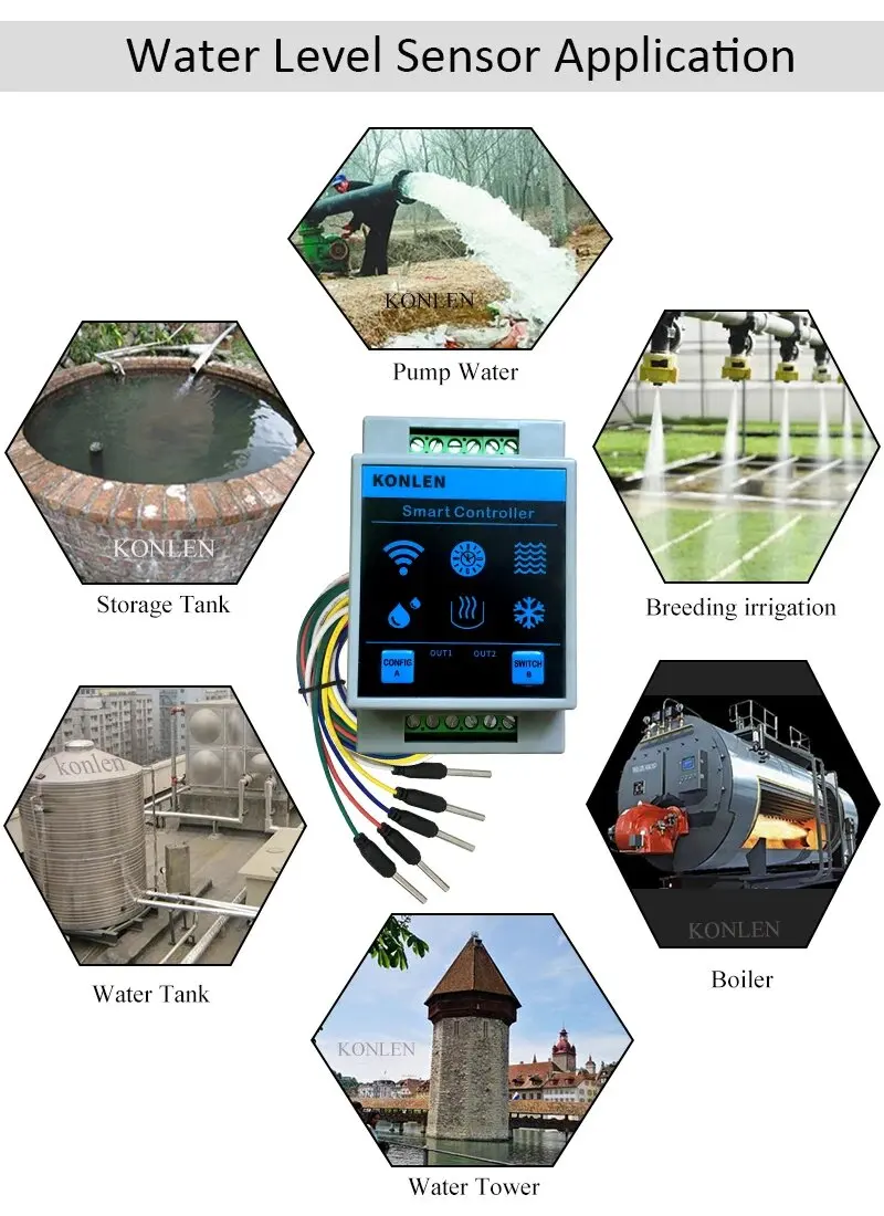 Fuel Water Leak Sensor Diesel Liquid Level Controller Tuya WIFI Flood ...