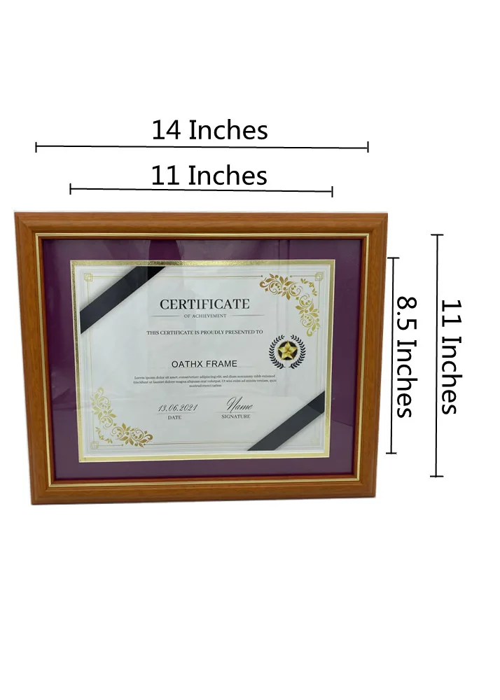 Gold Wood Crafts Photo Frame for Certificates & Diplomas