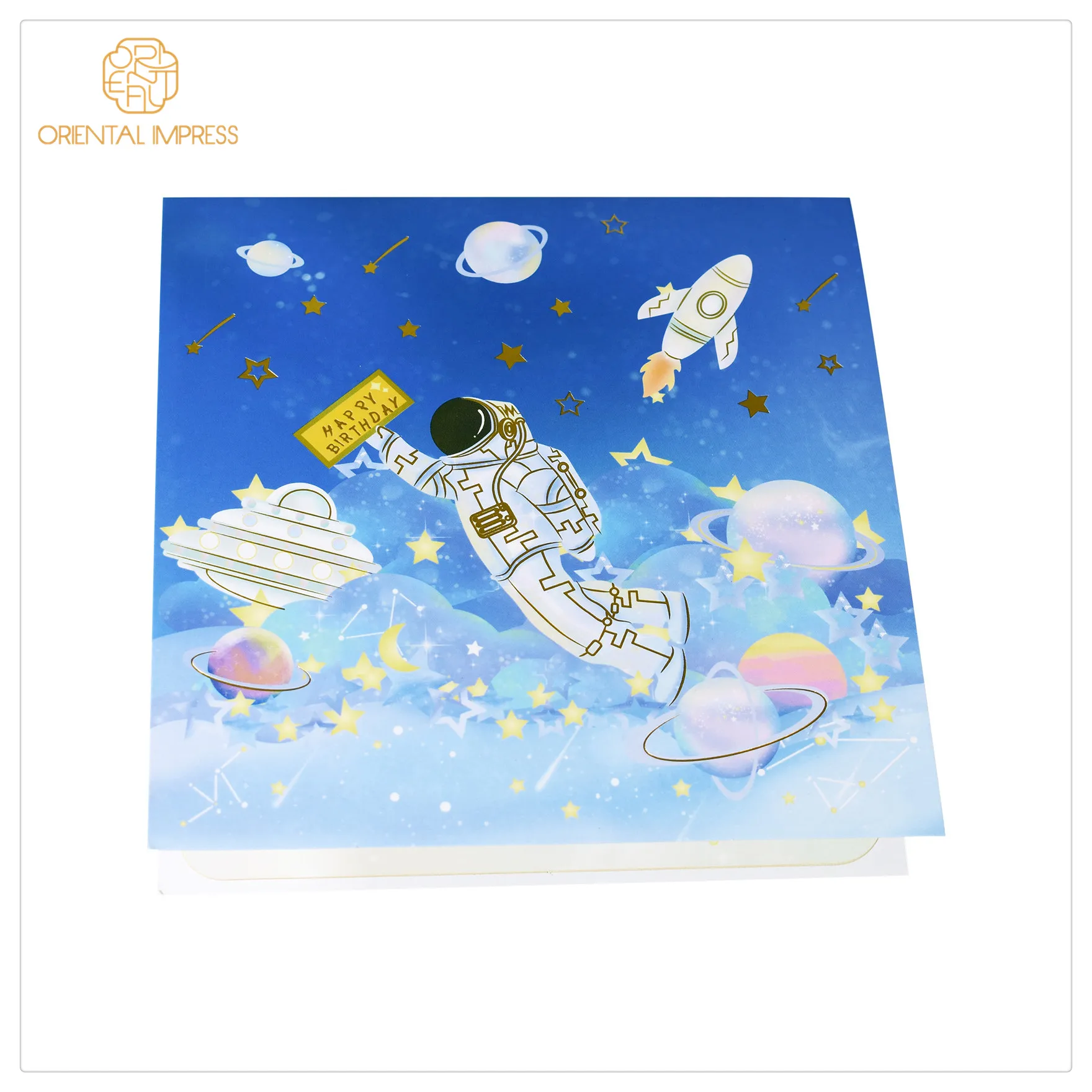 3d Aerospace Spaceman Happy Birthday Greeting Cards With Envelope - Buy ...