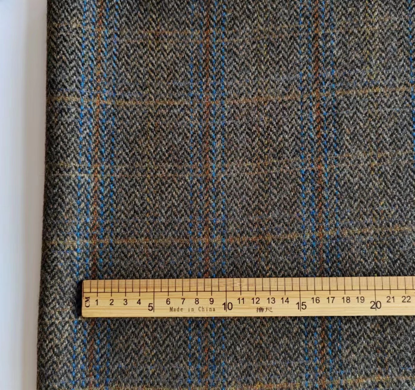 Shop Our Mixed Color Herringbone Check Vintage Wool Fabric