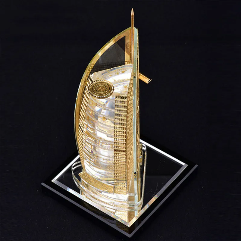 Golden Crystal Burj Al Arab Hotel Custom Crystal Building Model - Buy ...