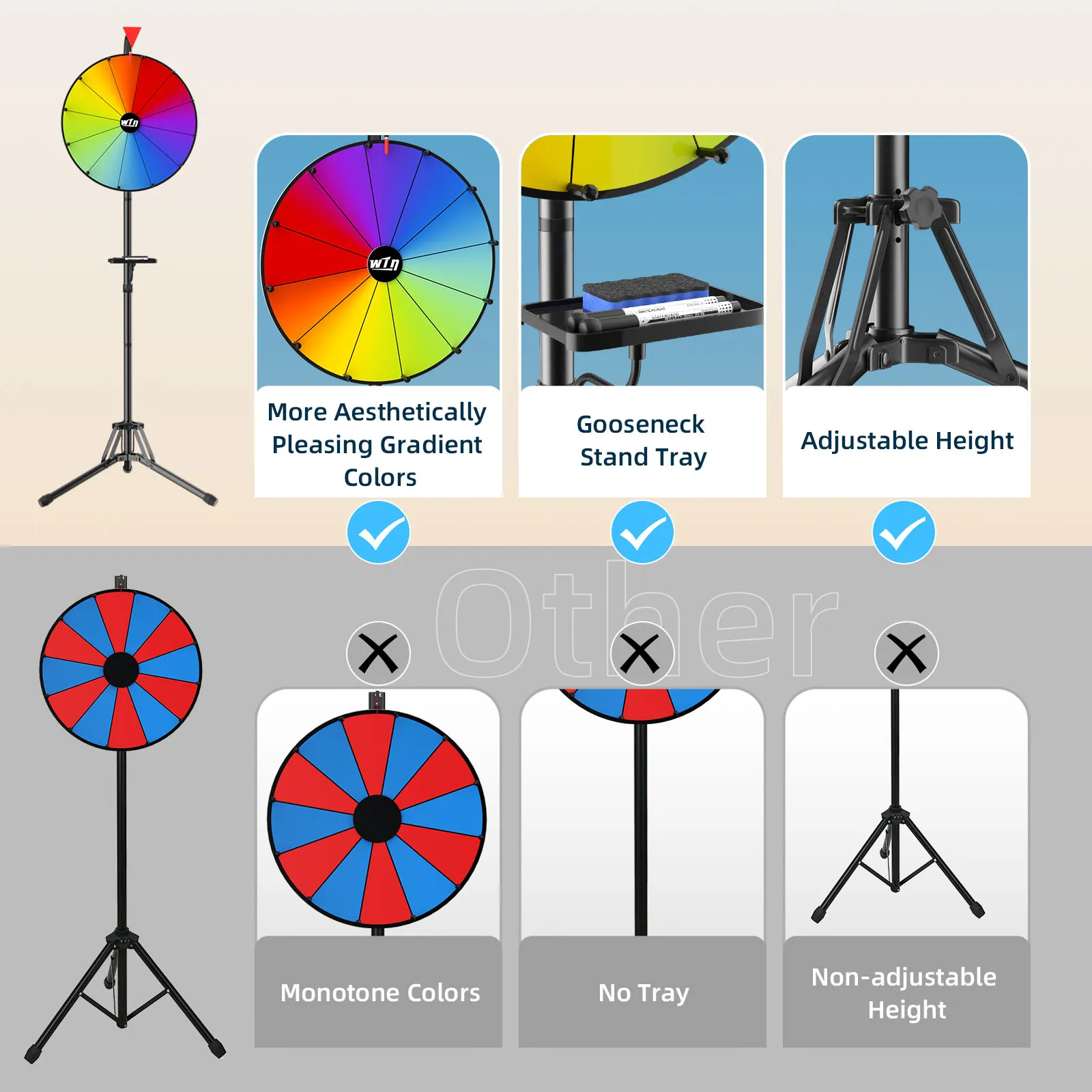 Cydisplay 16 Inch Prize Spinning Wheel Games Tripod Heavy Duty Custom ...