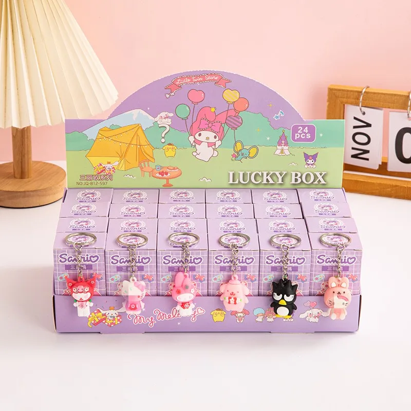 24 Pcs/set Sanrio Blind Box Keychain Kuromi Melody Cinnamoroll Anime ...