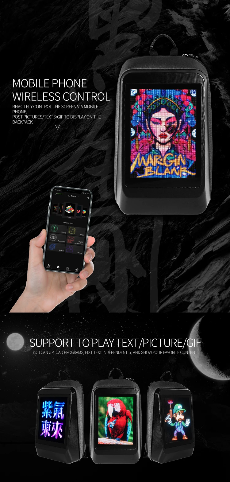 Custom Mobile Digital Signage Billboard Led Display Backpack Motorcycle ...