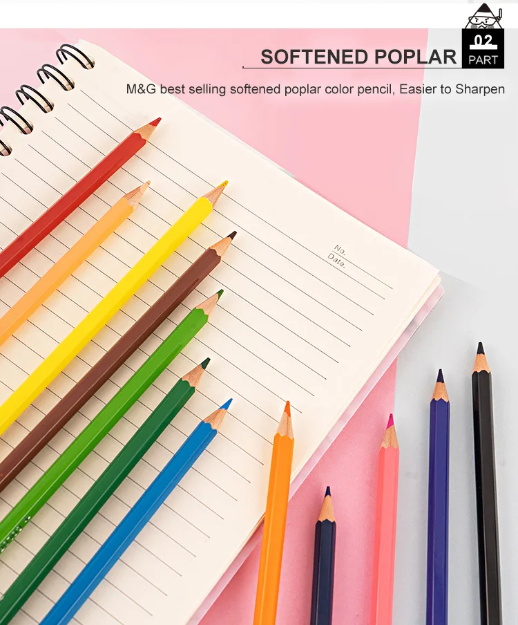 12 Colours Oil-Based Hexagonal Crayon Couleurs Drawing Sketching Pencil ...