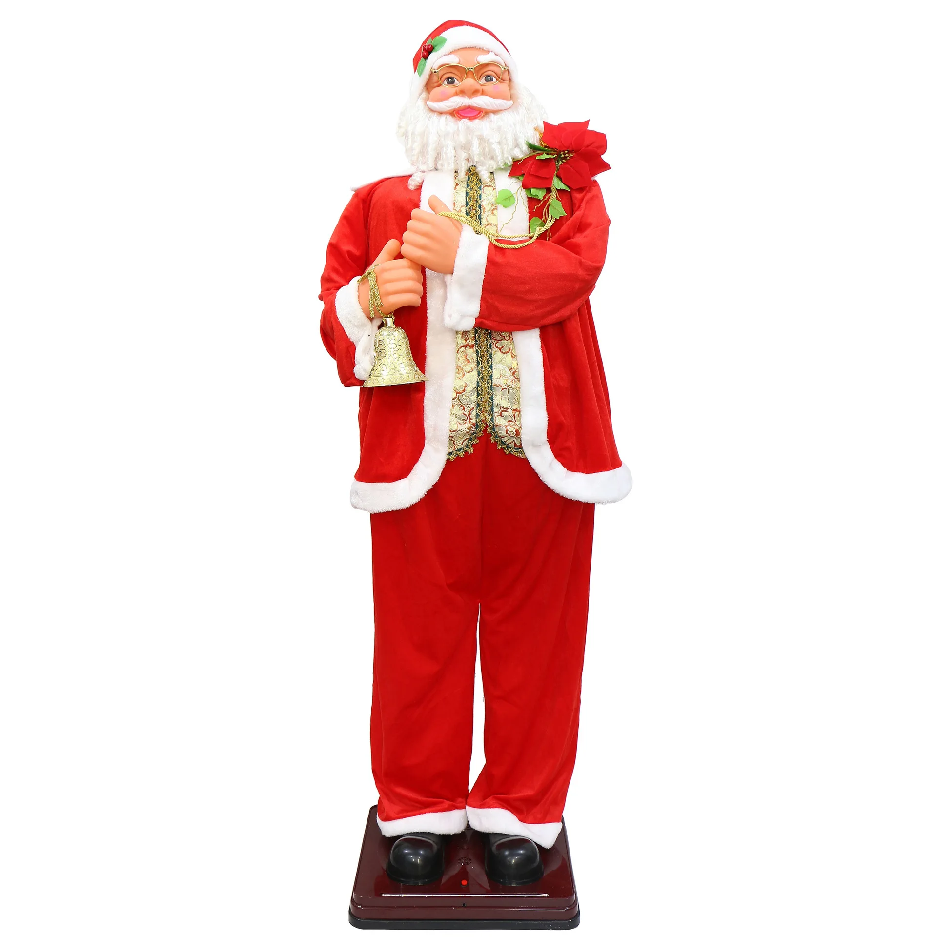 6ft Animated Santa Claus Christmas Ornament With Music & Snowman Decoration