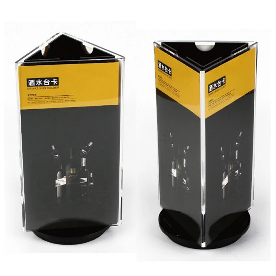 Custom Acrylic Rotating Menu Holder - Durable Clear Table Sign Display ...