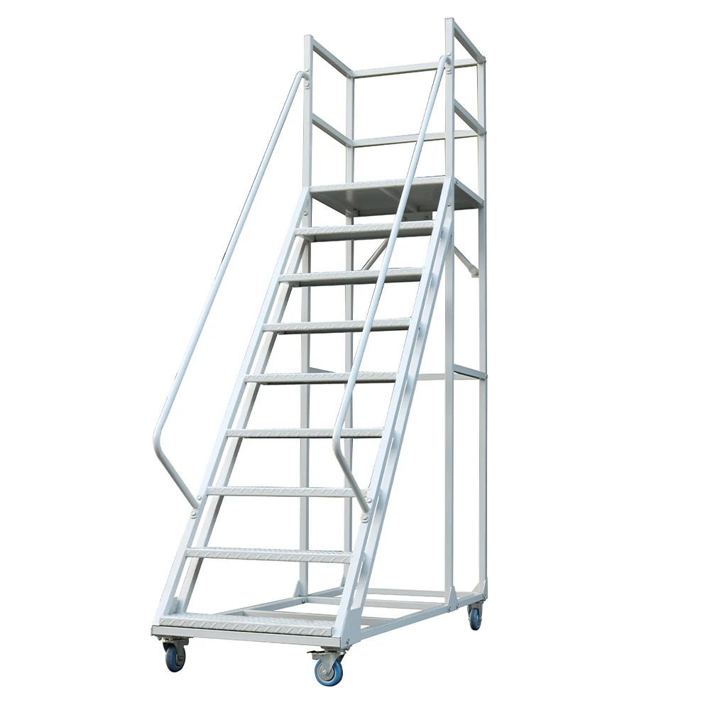 Wholesale Portable Supermarket Ladder Carts Fixed 2m Platform Warehouse ...