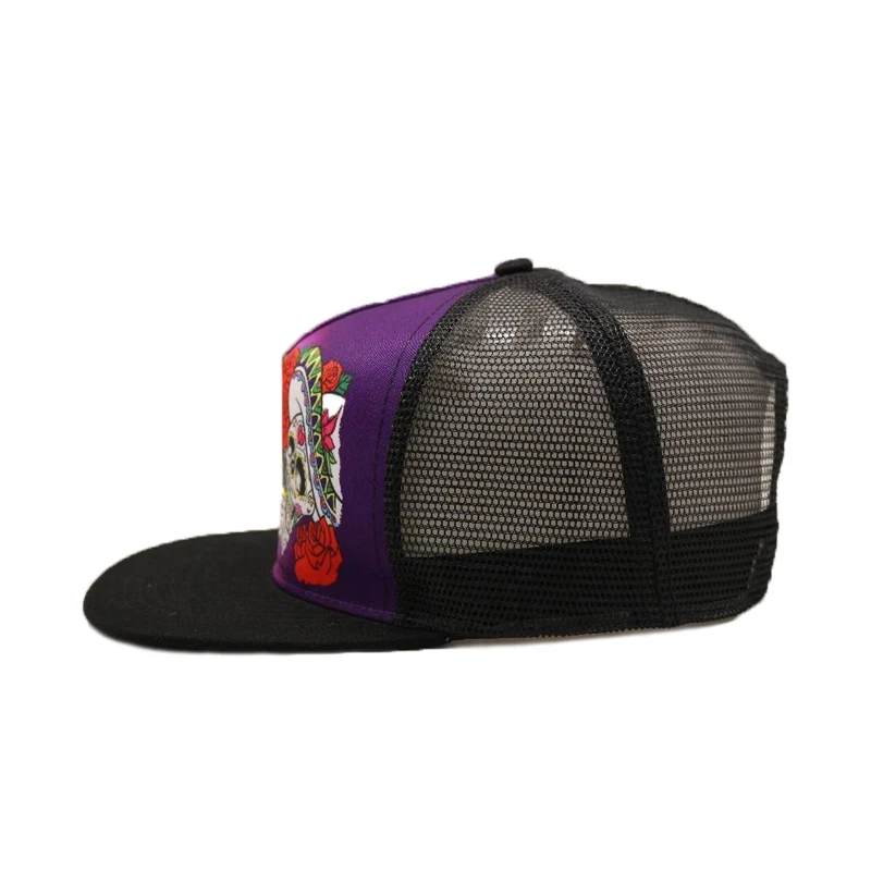 New Design Two Tone Flat Brim Snapback Mesh Hat Unisex Gender Trucker ...