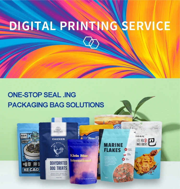 Custom Printed Flat Bottom Bag With Window Food Rice Packaging Bag ...