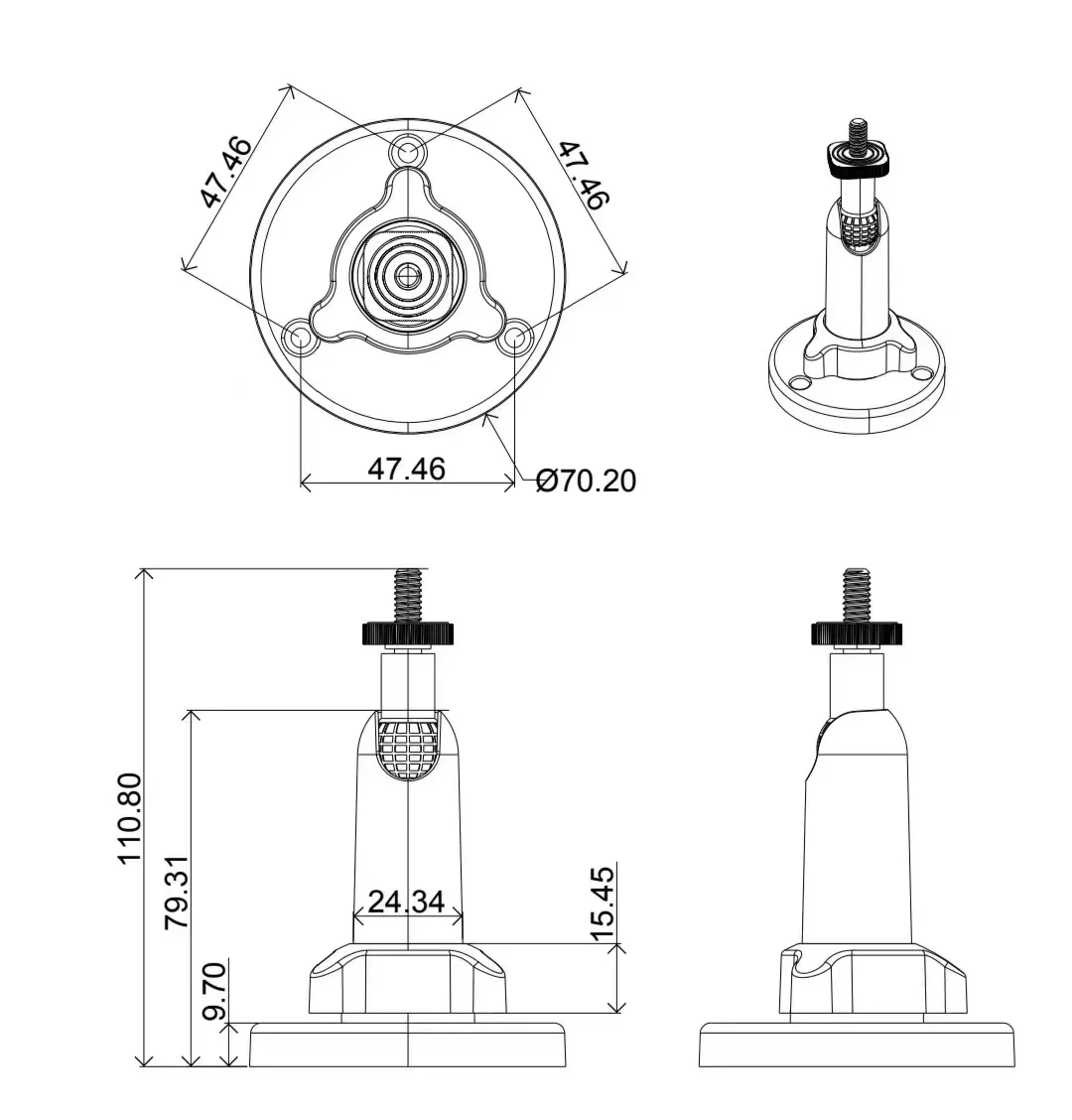 Universal Wall Mount Adjustable Bullet Camera Bracket Fireproof Abs ...