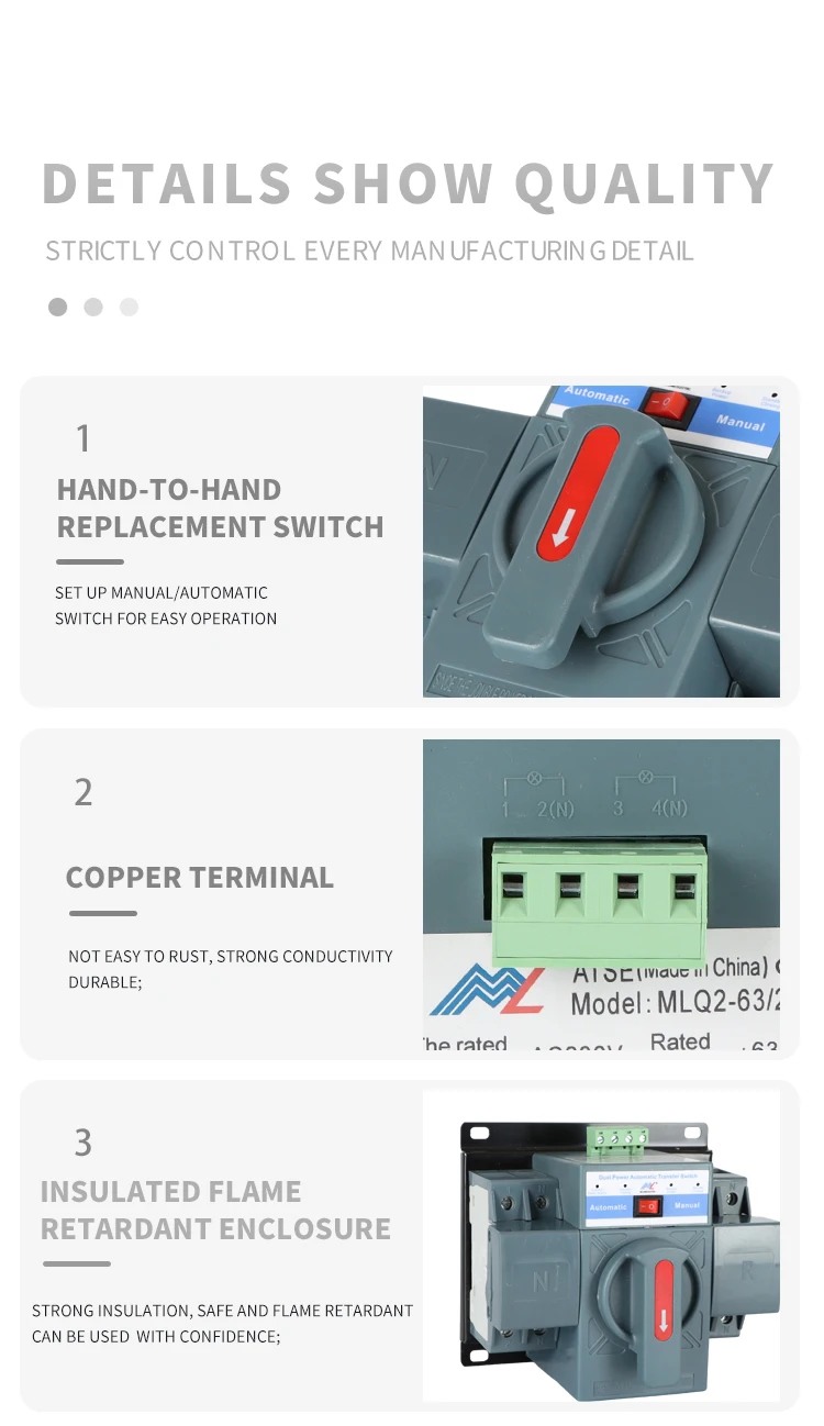 JOTTA ATS Single Phase Din Rail 2P 125A Dual Power Switches