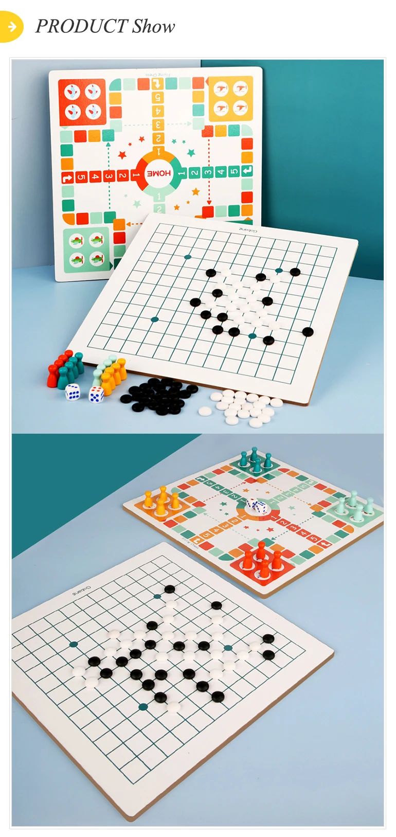 2in1 Kids Family Interactive Desktop Game Toy Wooden Chess Board - Buy ...