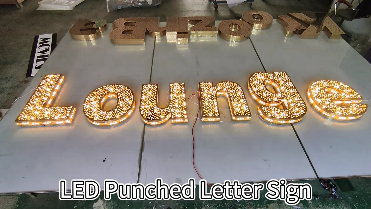 Factory Light Up Frontlit Gold Letter Shop Stainless Steel Business ...