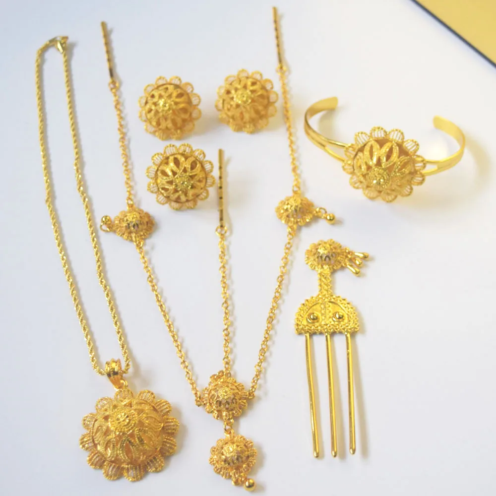 Ethiopian Traditional Wedding Habesha Gold Plated Jewelry