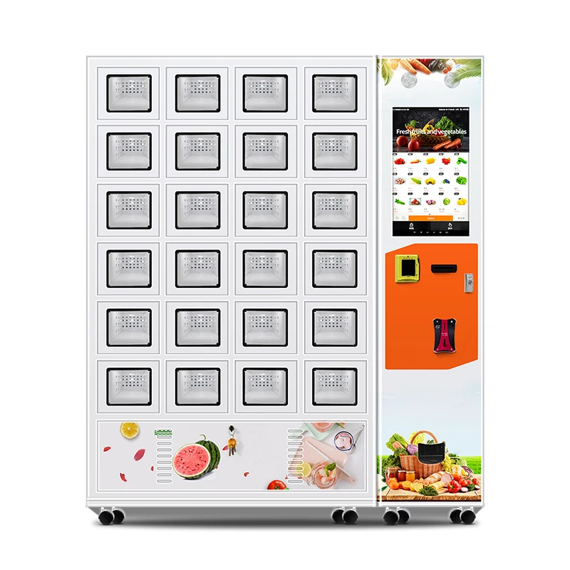 24 Cooling Lockers 24 Hours Non-refrigerated Vending Machine Customized ...