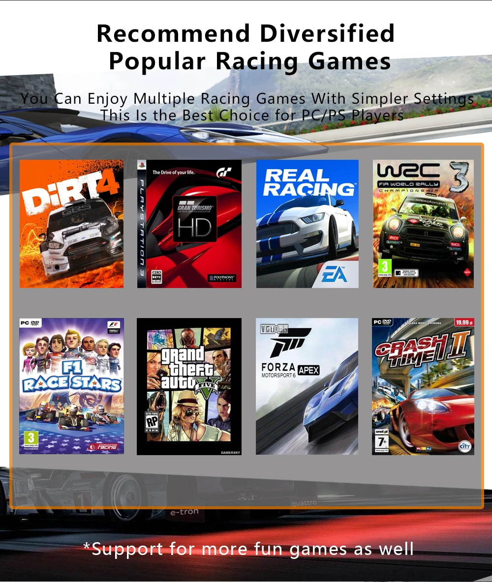 C-star Gaming Racing Wheel - Adjustable Sensitivity & Ergonomics