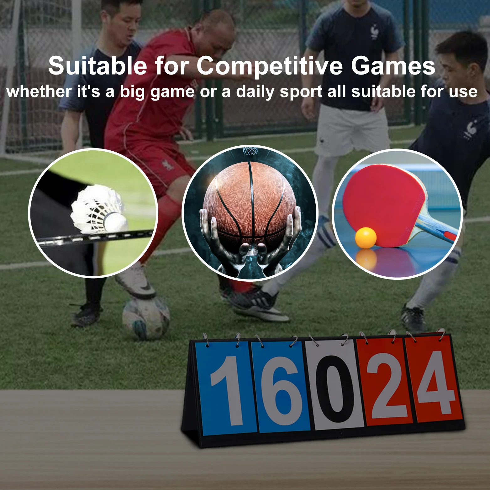 4 Digital Easy Flip Score Portable Table Top Scoreboard for Basketball ...