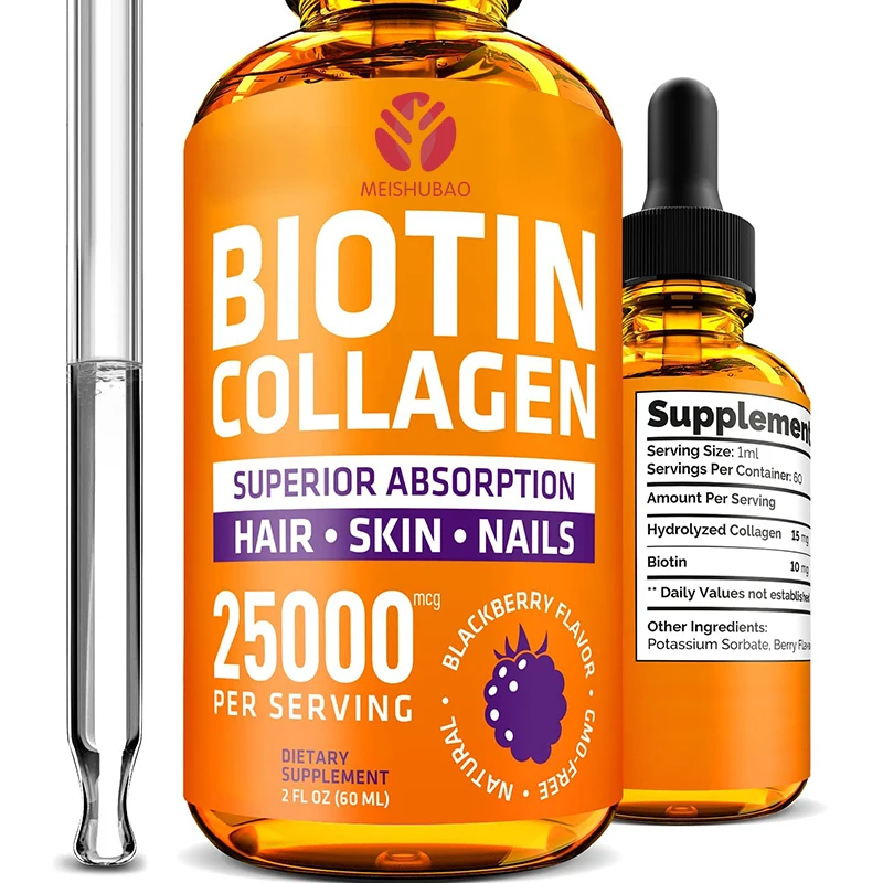 Private Label Biotin Collagen Drops Skin Vitamins Hair Drops Growth ...