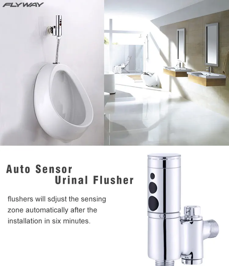 Public Toilet Brass Touchless Wall Mounted Automatic Sensor Urinal ...