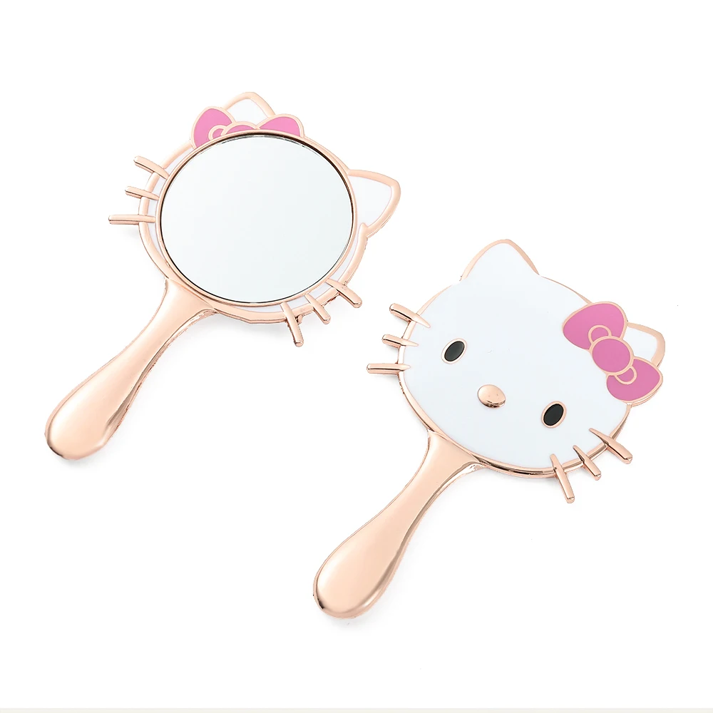 Cute Kawaii Kitty Cat Hand-Held Cosmetic Mirror For Girls Makeup Tools ...