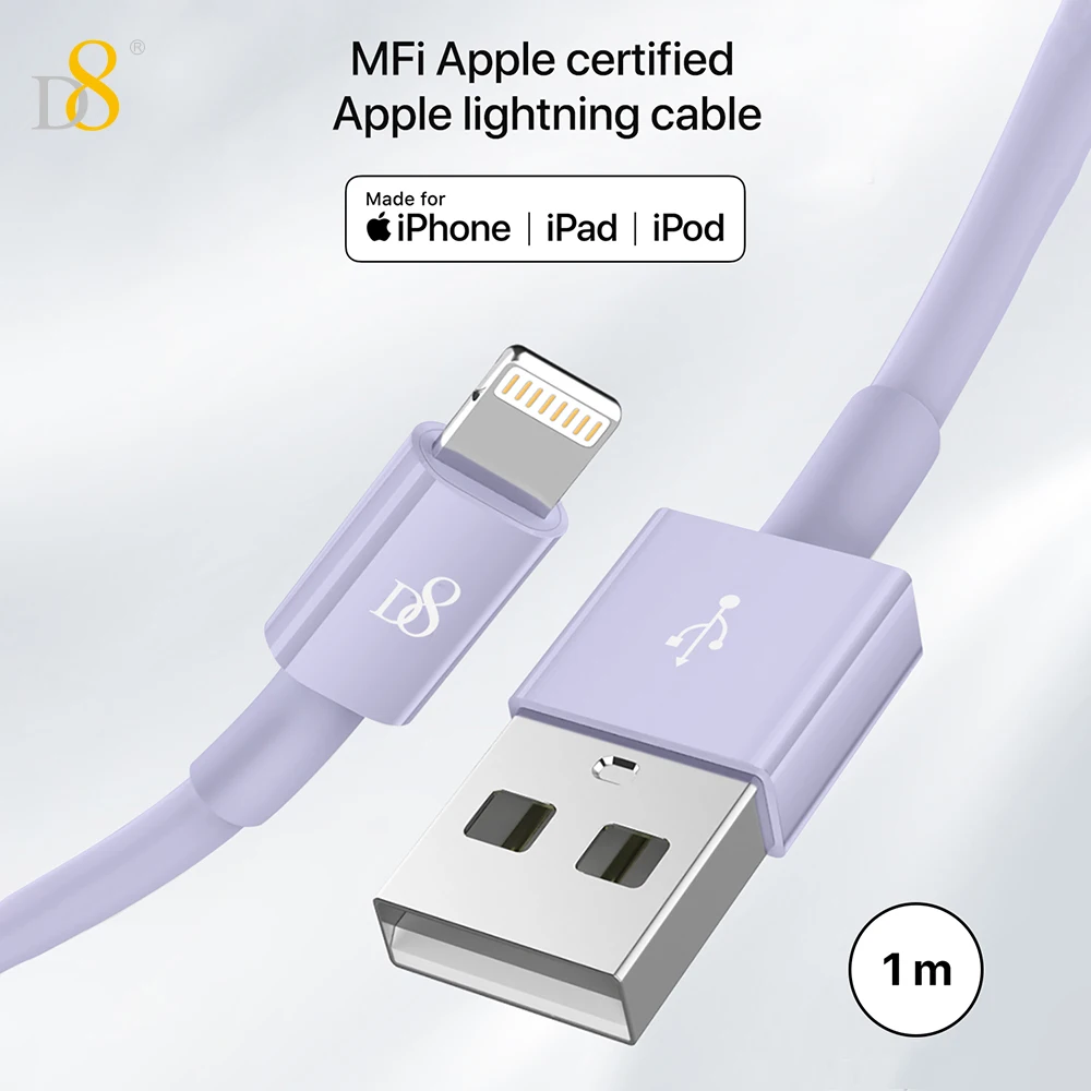 D8 Usb A To Lightn Cable 2.4a Fast Charging Qc Quick Charge [mfi ...