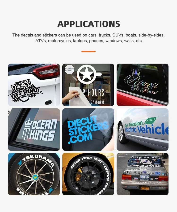 Custom Weatherproof Die Cut Logo Window Sticker Lettering Decals New ...