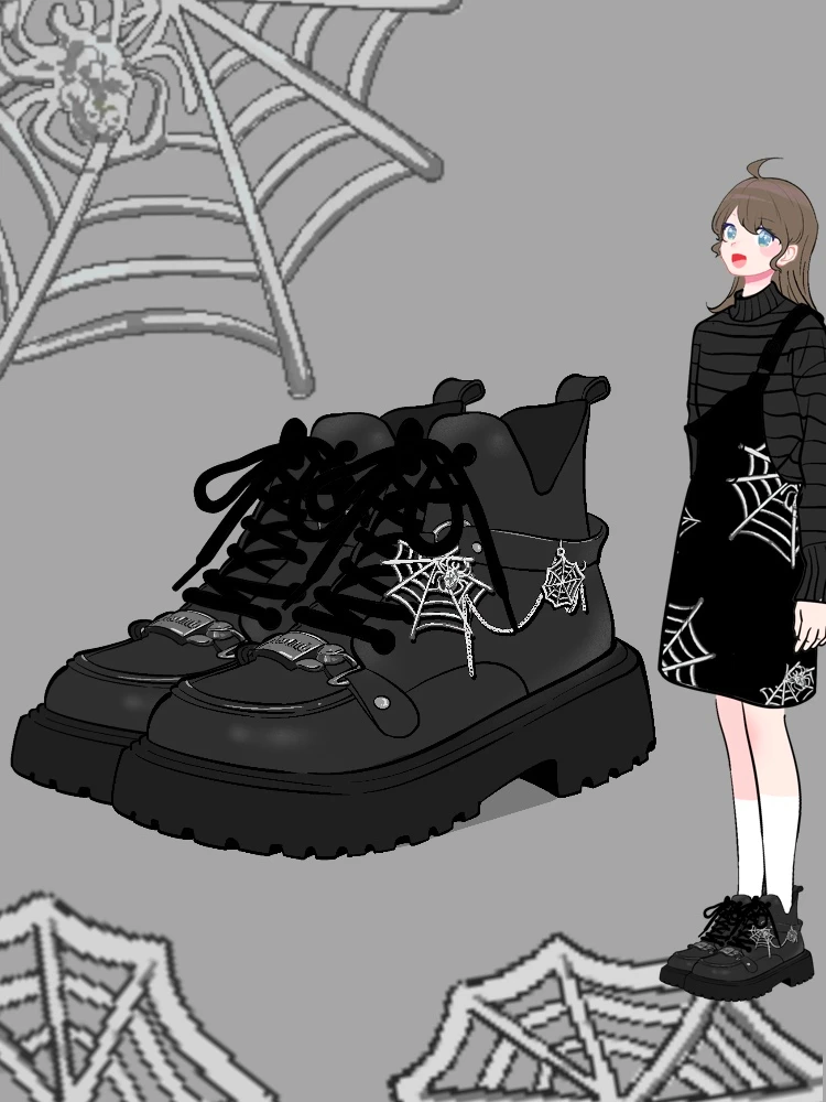 Original Design Individual Punk Black Martin Boots Trendy Female Woman ...