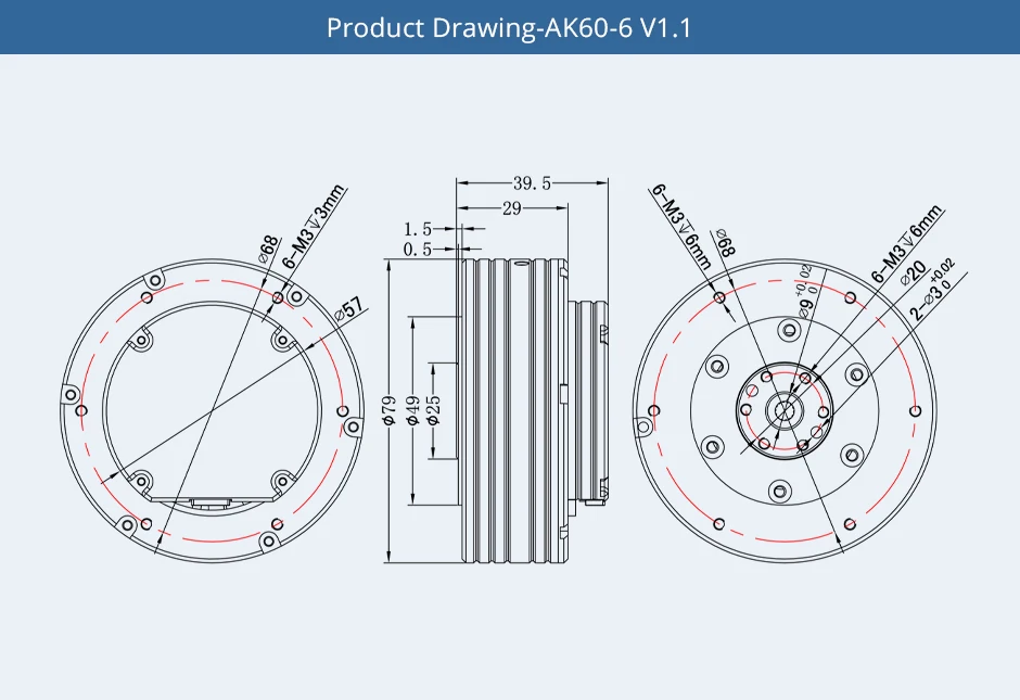 T-motor Ak60-6 V1.1 토크 서보 모듈 인코더 플랫 팬케이크 직접 드라이브 모터 모바일 로봇 - Buy 직접 ...
