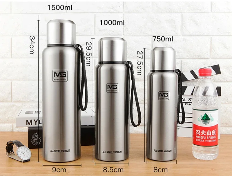 Large Capacity Stainless Steel Thermos Portable Vacuum Flask Insulated ...