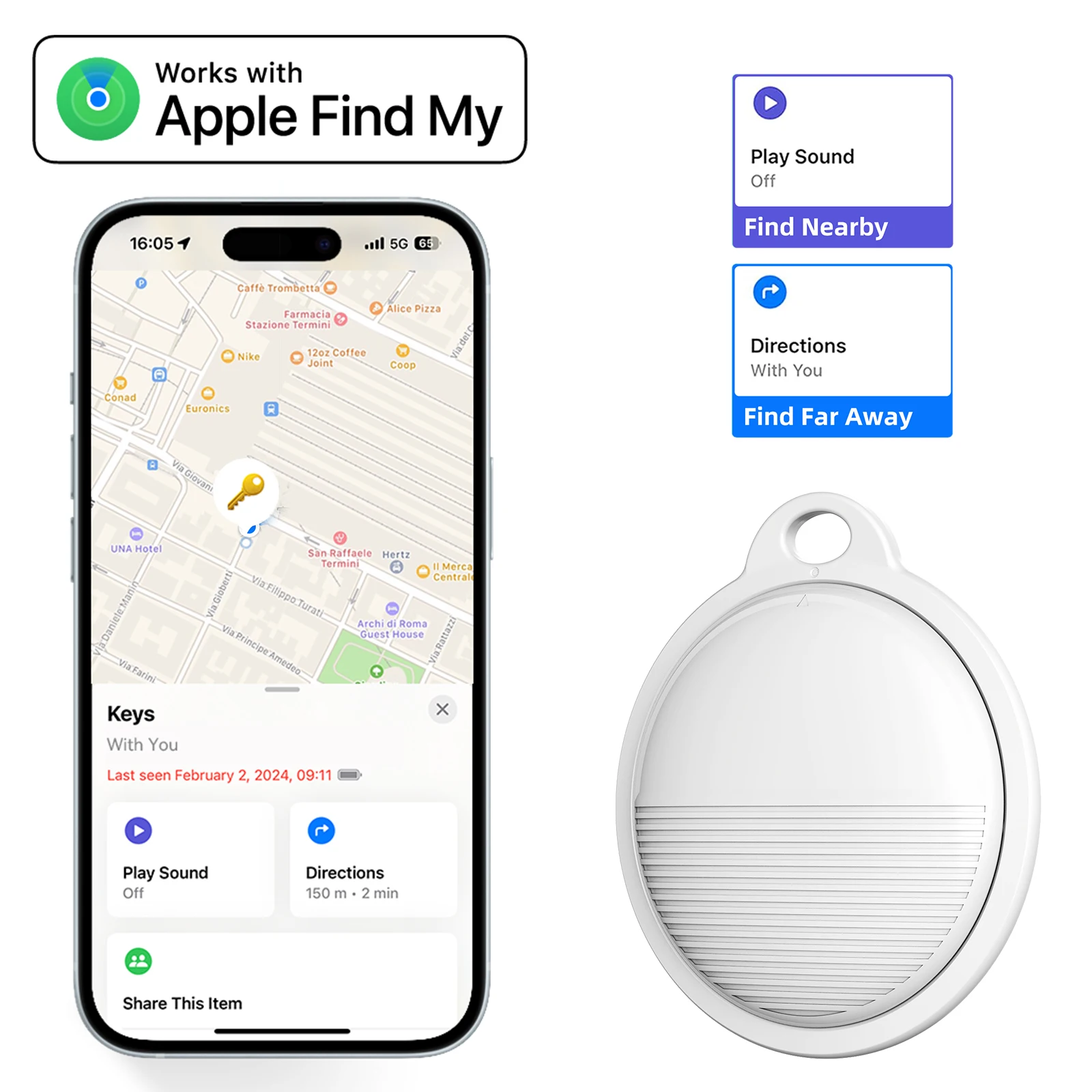 Newest Design Find My Smart Air Tags Key Finder Locator Wallet Luggage ...