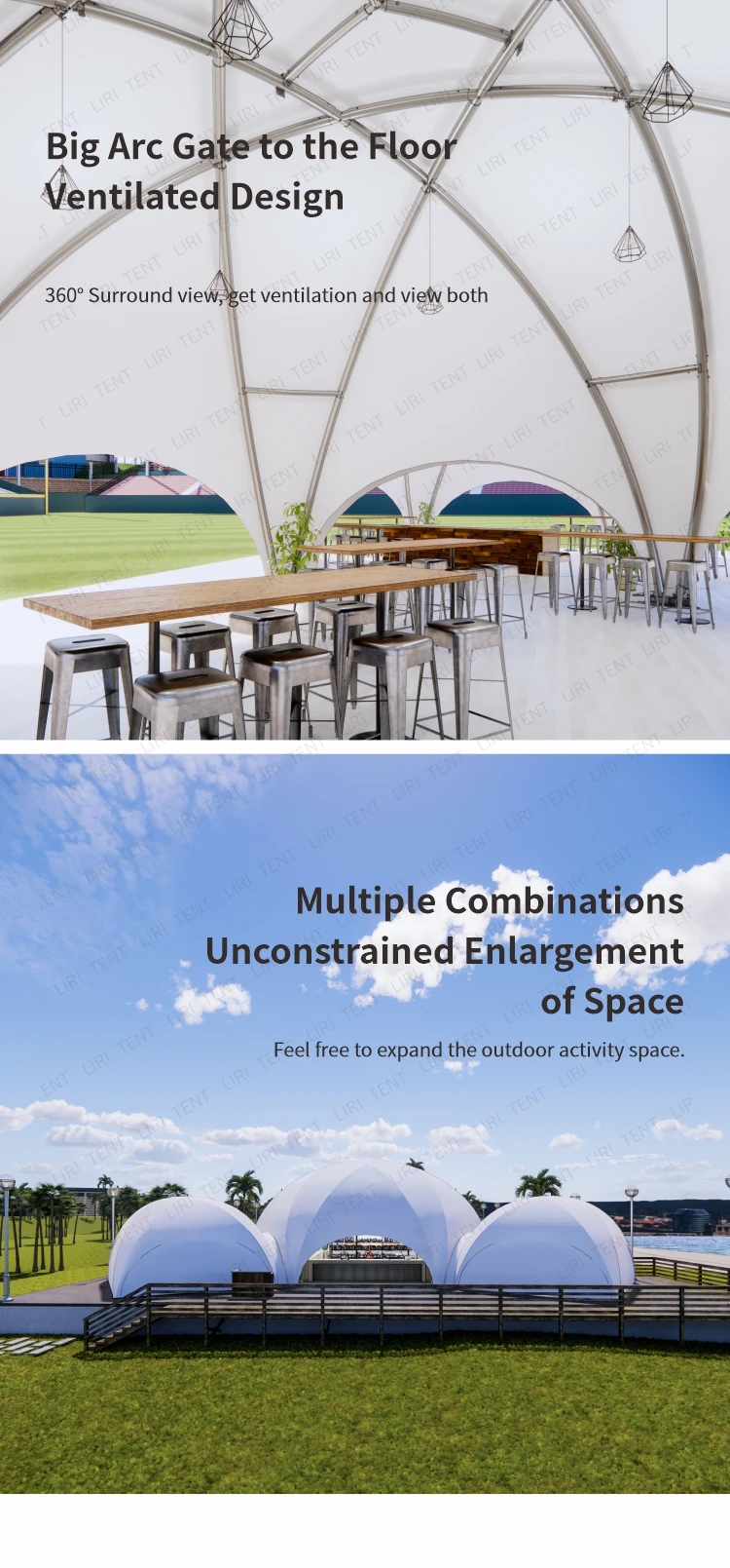 Aluminum PVC Event Hall - Geodesic Crossover & Hexadome Tent