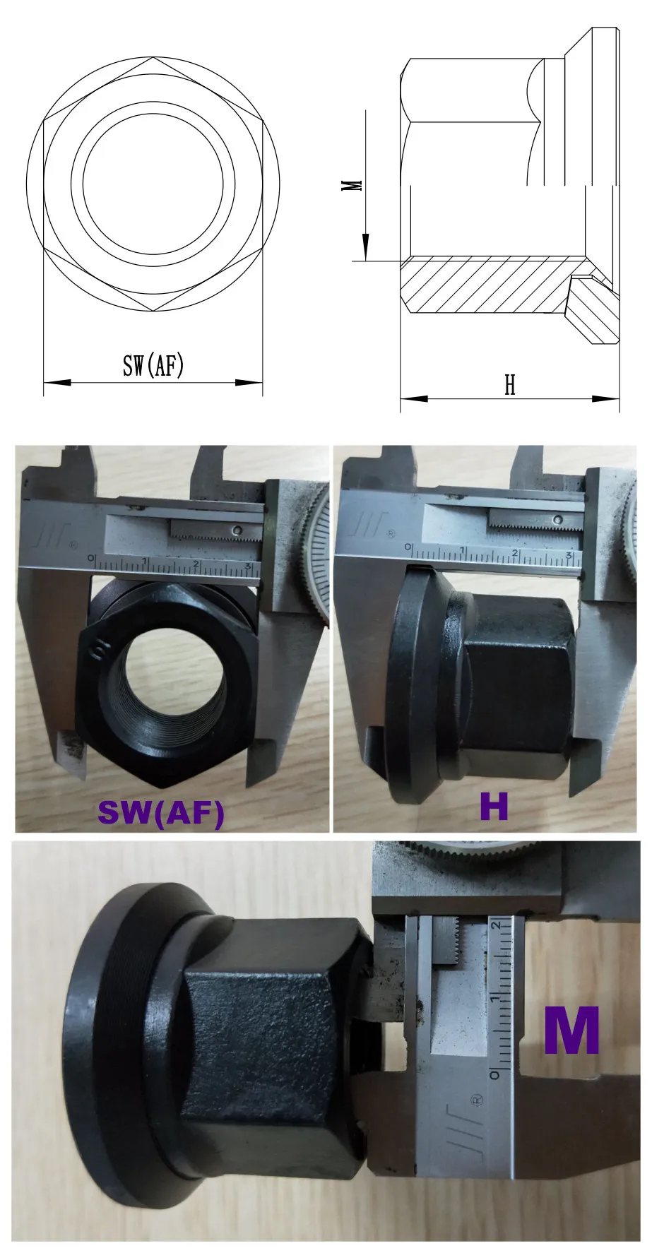 Revolving Nut for Scania/ror Wheel Bolt Thread 7/8-11BSF