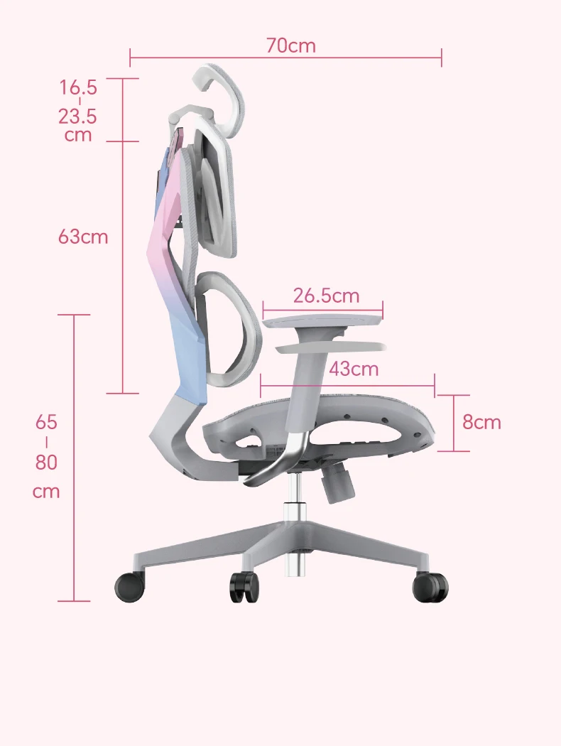 Double-Jointed Adjustable Headrest Pink Cute Computer Game Chairs ...
