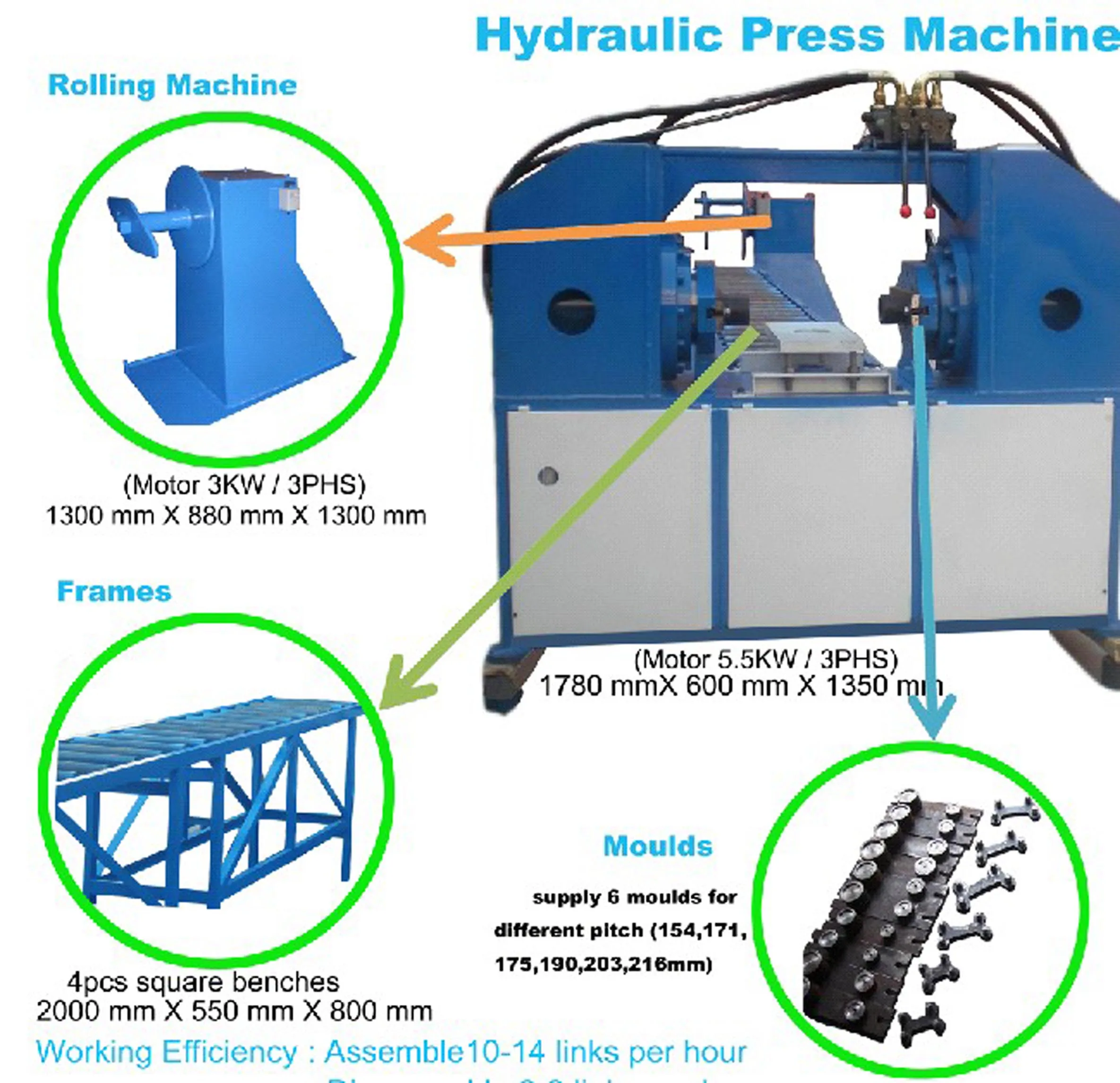 Excavator Bulldozer 300ton Hydraulic Track Link Press Machine