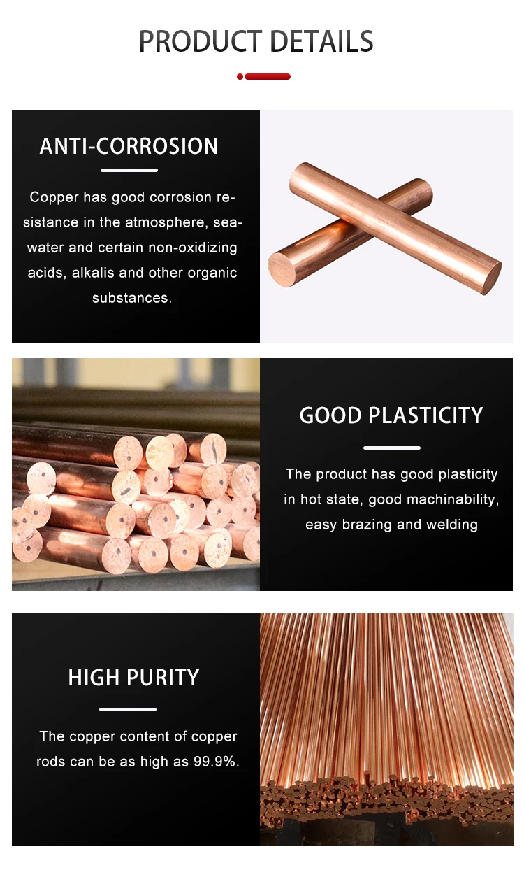 99.999% Pure Copper Rods - High Purity for Electrodes
