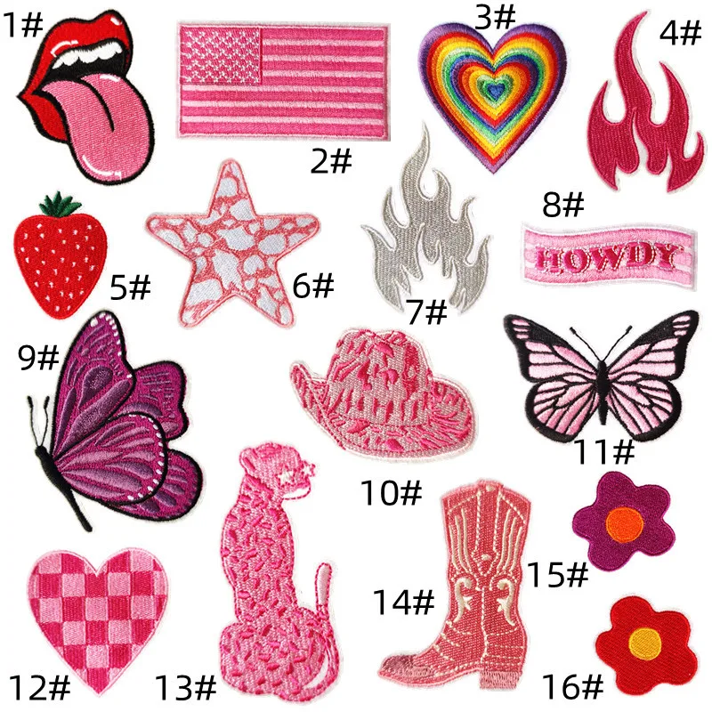 Cartoon Clothes Decoration Decal Embroidery Cloth,Cute Pink Embroidery ...