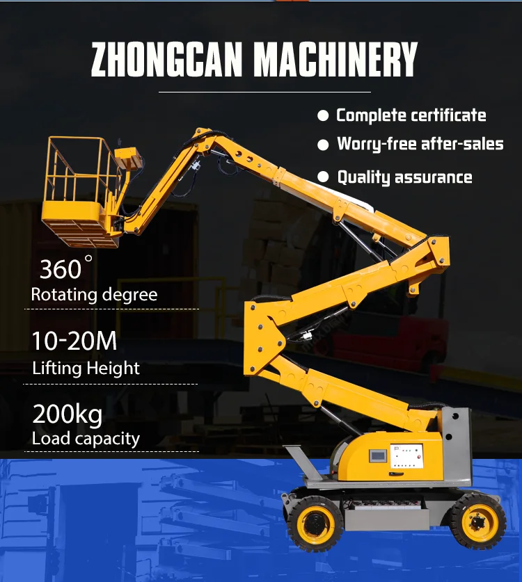 Lifting 16m 20m 200kg Load - Electric Boom Lift by Zhongcan