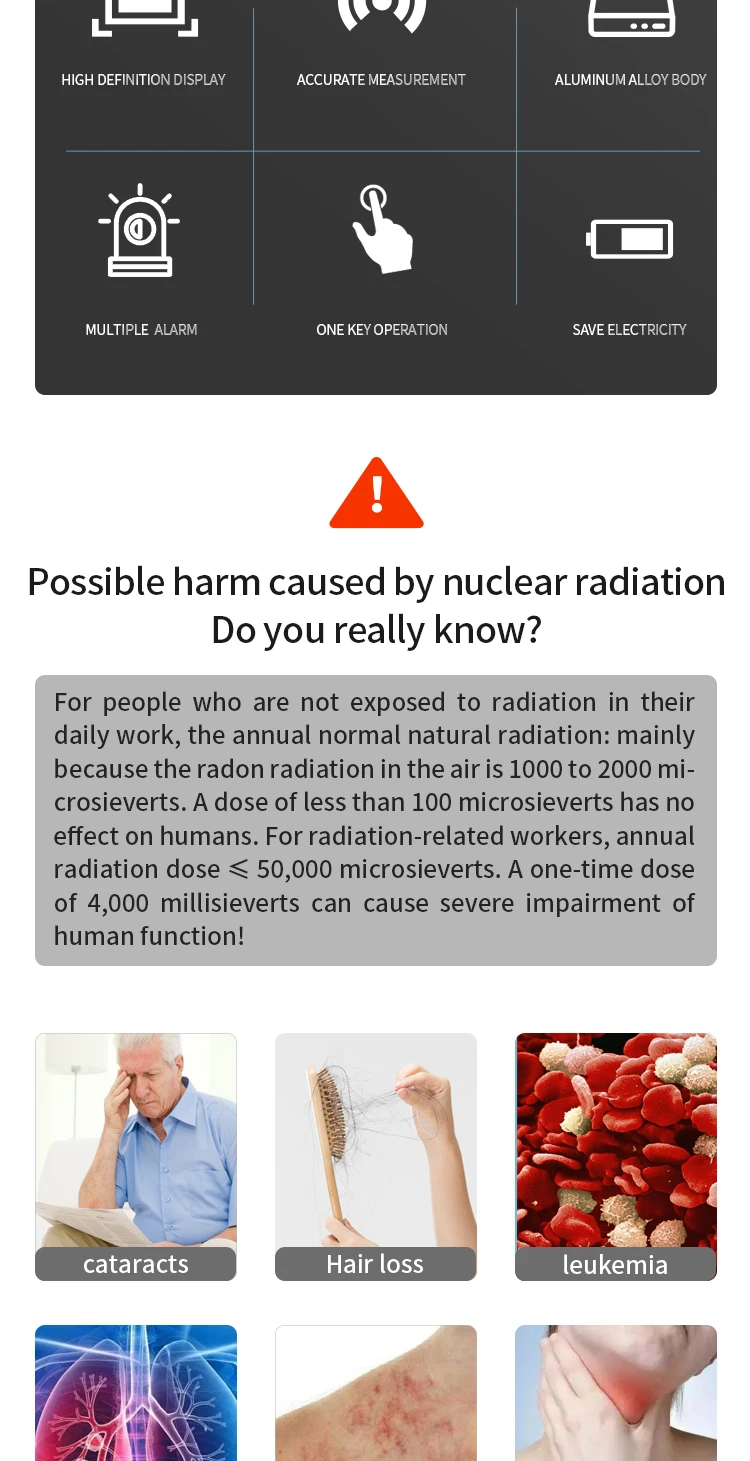 Mini Nuclear Radiation Detector Personal Dose Ray Tester Geiger Counter ...