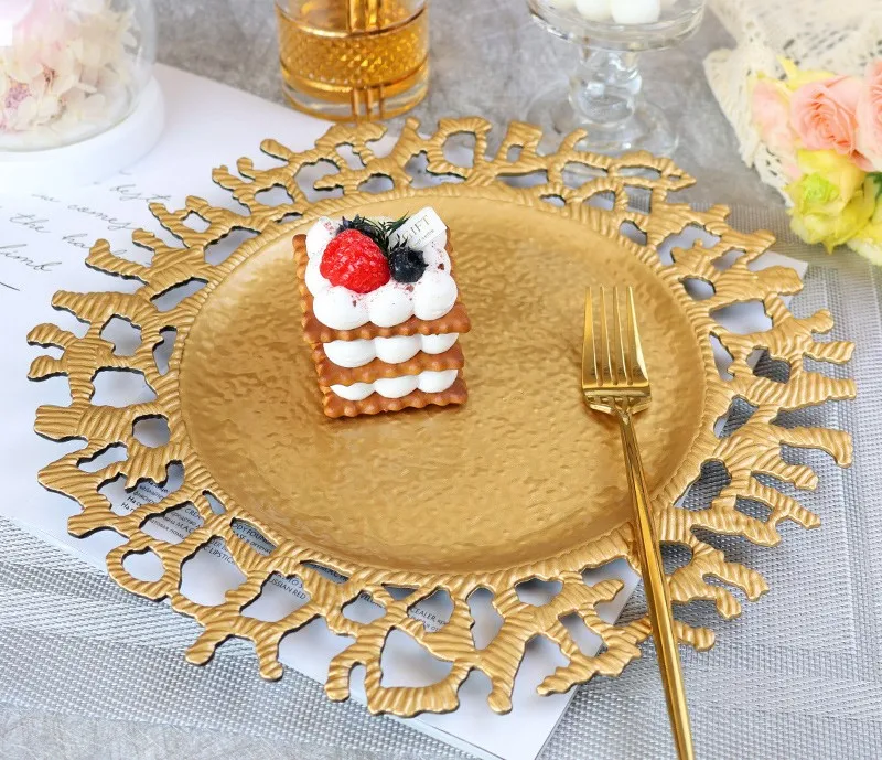 Hot Vintage Under Plate Baroque Style 13inch Plastic Gold Charger ...