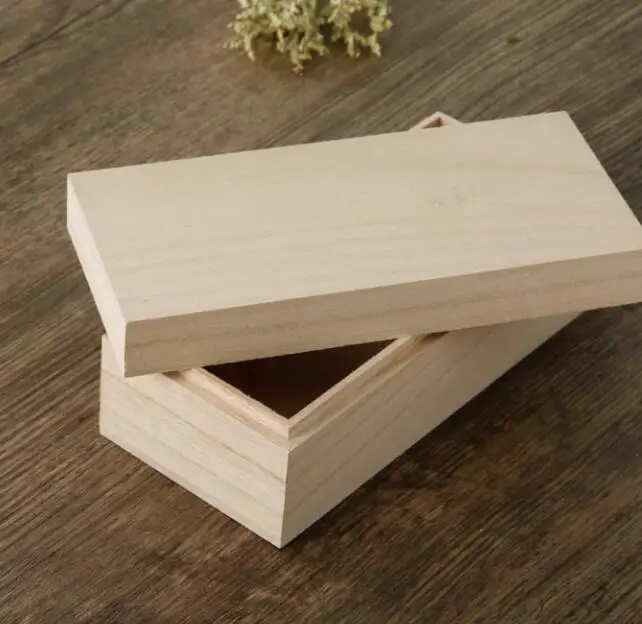 Cheap Unfinished Wooden Storage Small Box Jewelry Gift Packaging Solid ...