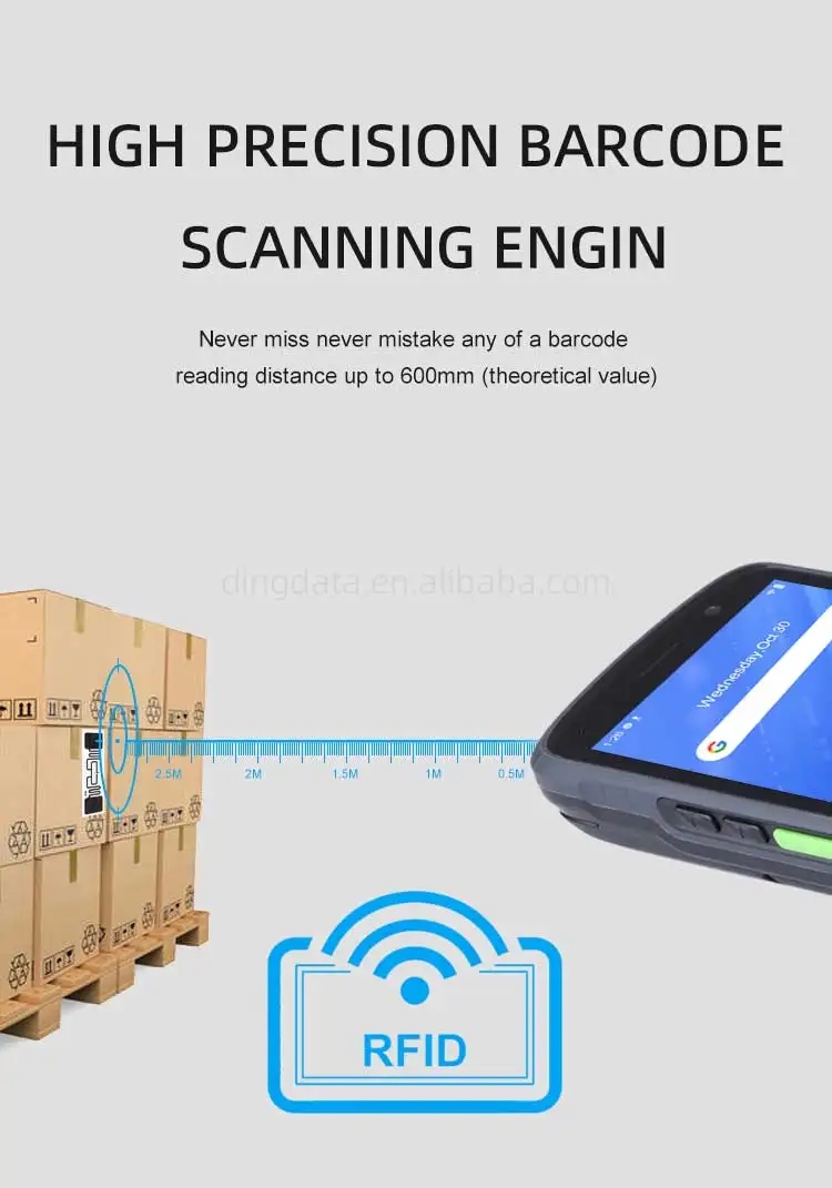 Handheld Pda Android 11 Rfid Lf 134.2k/125k Animal Tag Reader 5-inch ...