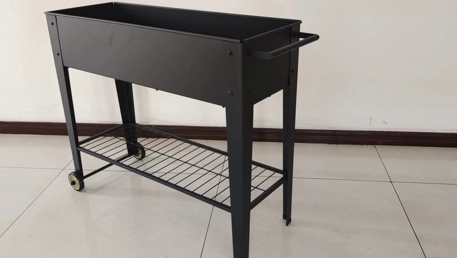 Outdoor Standing Planting Box Metal Raised Garden Planter Box Elevated ...