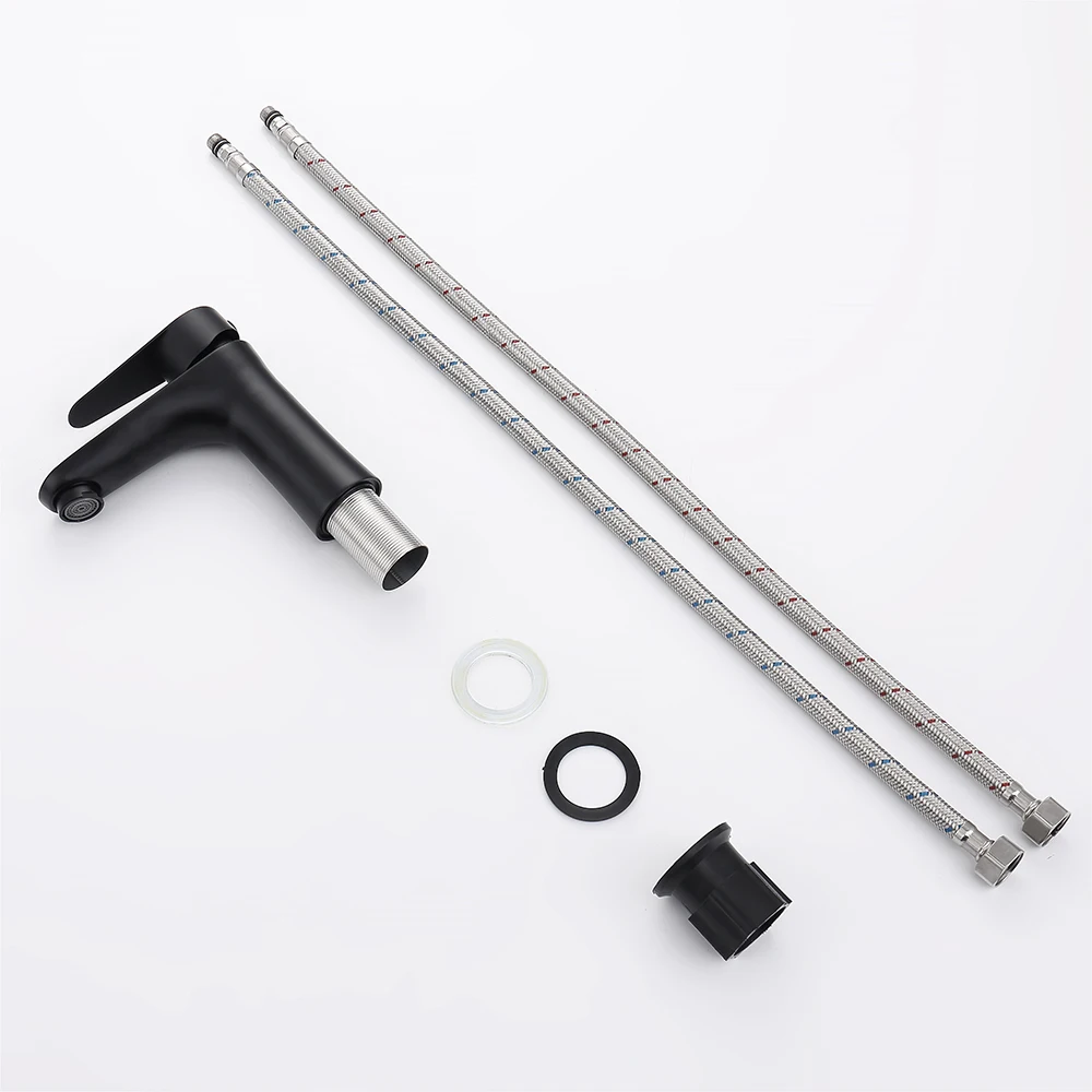 Sus 304 Stainless Steel Smart Black Deck Mount Basin Faucet Single ...