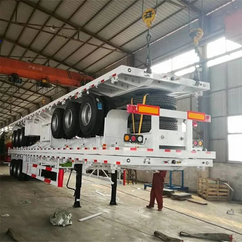 3 Axle 50 Tons 20ft 40ft 48ft 50ft 53 Foot Gooseneck Container Flatbed ...