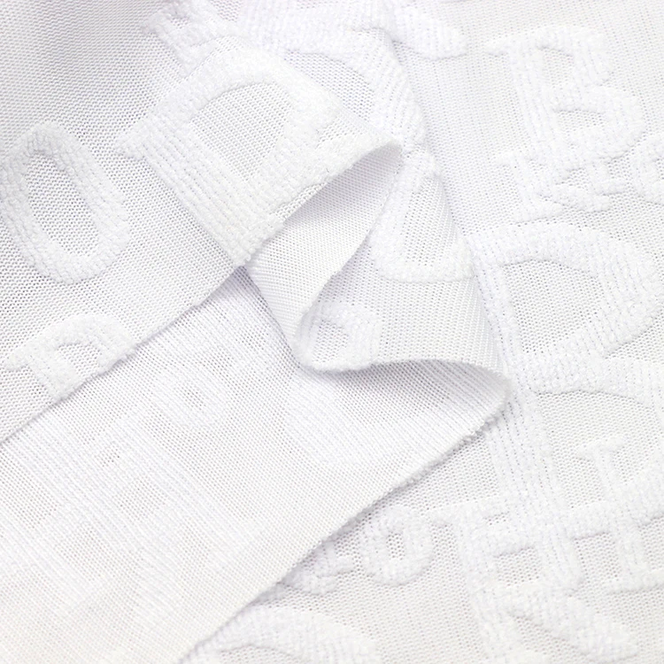 Custom 3D Jacquard Pointelle Single Jersey Fabric - 100% Polyester